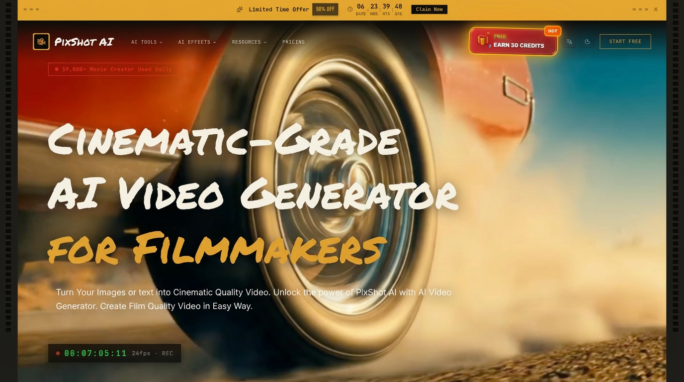 Cinematic Video AI Generator · Kling 3.0 - PixShot AI
